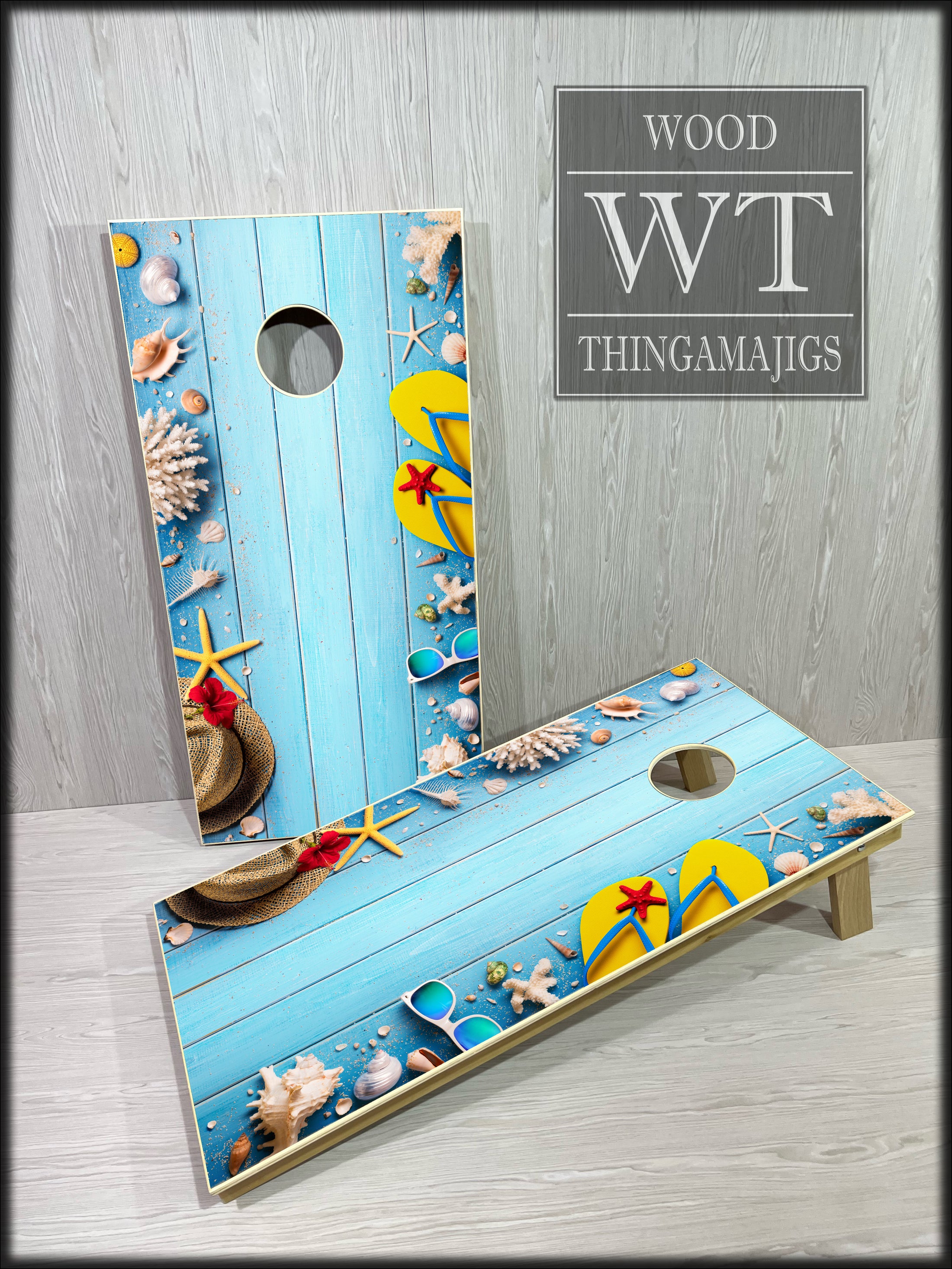 Beach Fun Cornhole – Wood Thingamajigs